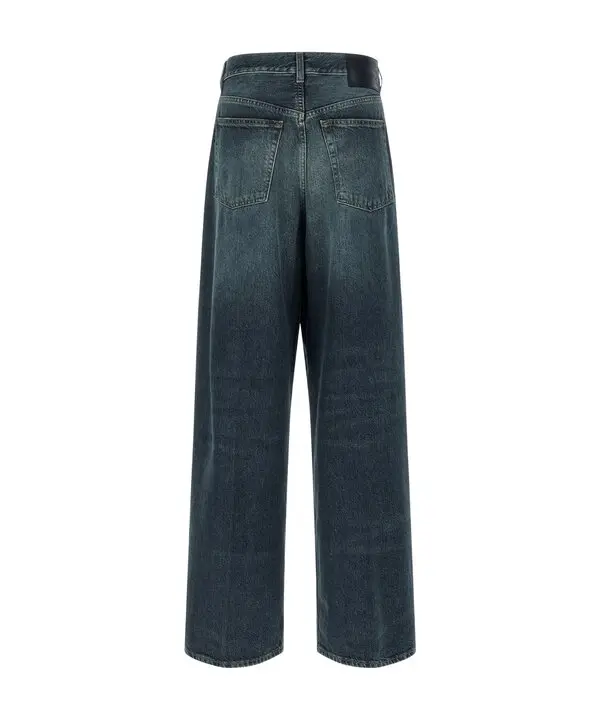 HAIKURE Candy Pleat Detailed Wide-leg Jeans - Green