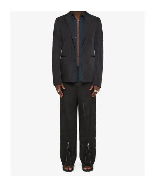 Givenchy Single-breasted Jacket With Notch Lapel And Zipper Pocket Detail