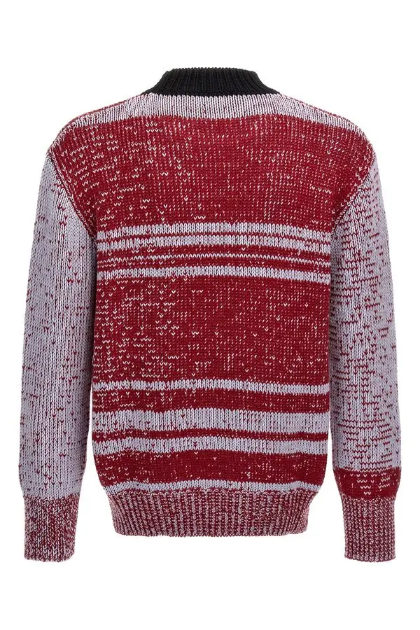 Marni Logo Intarsia Crewneck Jumper - Red