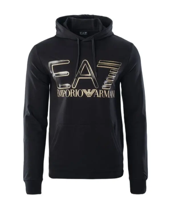 EA7 Logo Print Pullover Hoodie