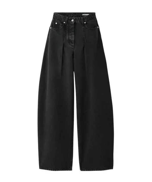 Jacquemus High-rise Curved Leg Jeans - Black