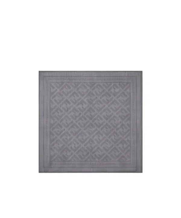 Fendi Ff Monogram Square Scarf - Light Grey