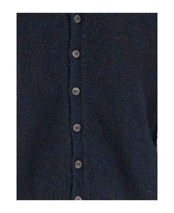 MAISON MARGIELA V-neck Knitted Cardigan - Navy Blue