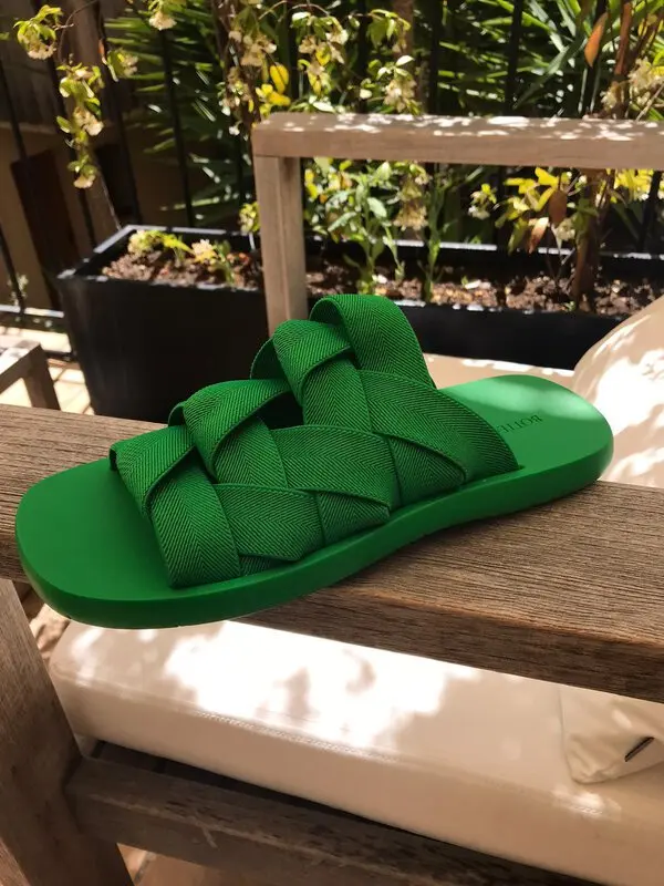 Bottega Veneta Intriccio Knitted Elastic Sliders
