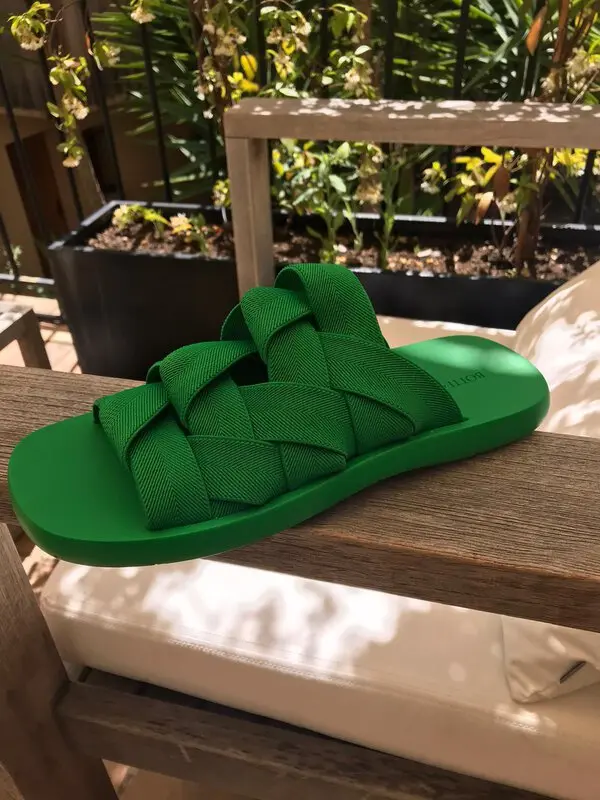 Bottega Veneta Intriccio Knitted Elastic Sliders