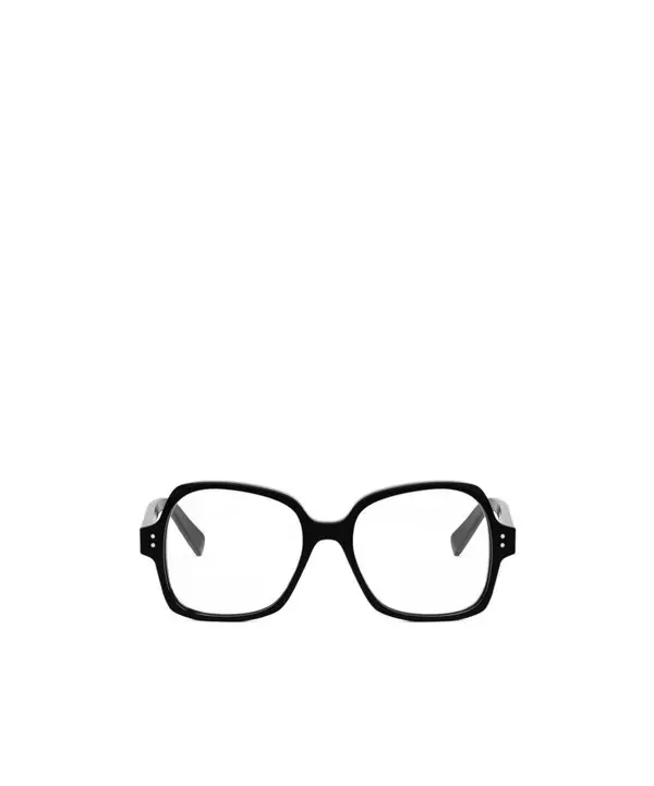 Celine Geometric Flat Lens Eyeglasses - Black