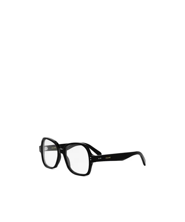 Celine Geometric Flat Lens Eyeglasses - Black