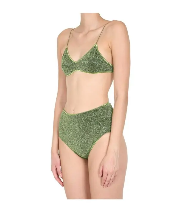 Oseree Metallic Effect Triangle Bikini Set