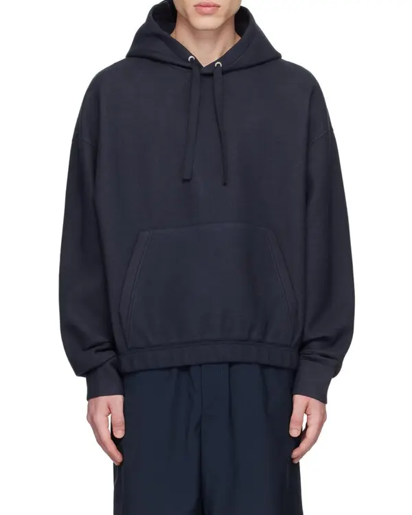 AMI Paris Drop Shoulder Drawstring Hoodie - Black