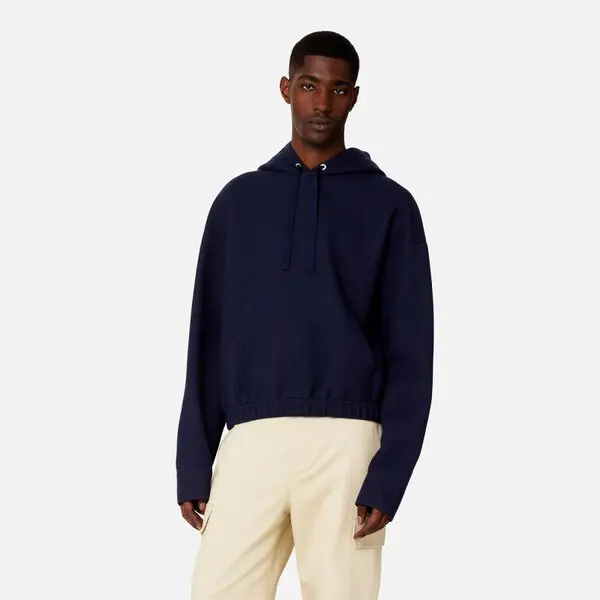 AMI Paris Drop Shoulder Drawstring Hoodie - Black