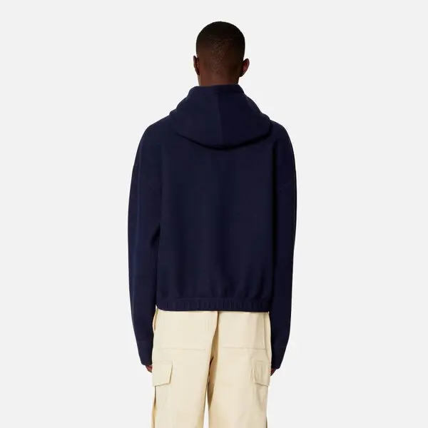 AMI Paris Drop Shoulder Drawstring Hoodie - Black