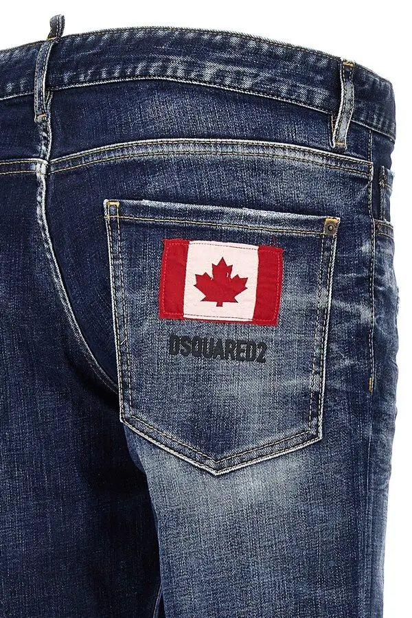 Dsquared2 Flag Patch Slim-cut Jeans - Blue