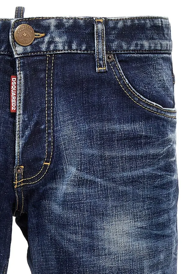 Dsquared2 Flag Patch Slim-cut Jeans - Blue
