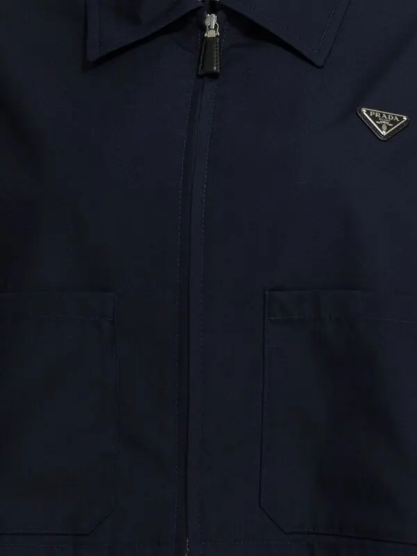 Prada Triangle Logo Zip-up Cropped Jacket