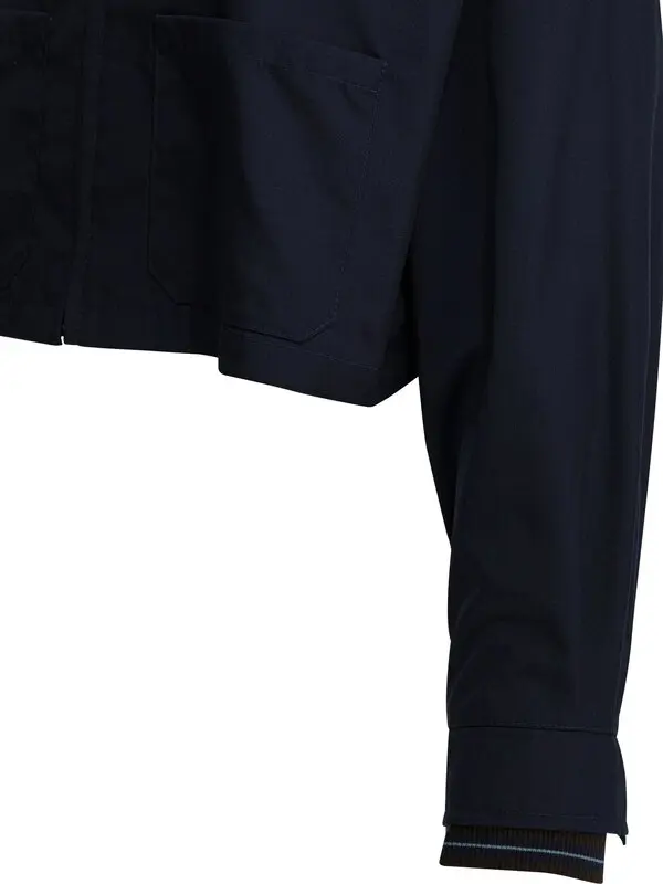 Prada Triangle Logo Zip-up Cropped Jacket