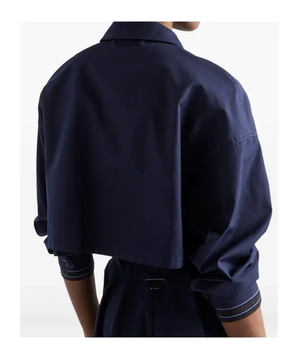 Prada Triangle Logo Zip-up Cropped Jacket