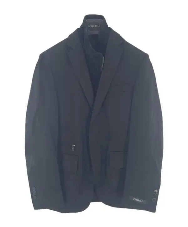 Karl Lagerfeld Lapel Long-sleeved Suit Coat - Black