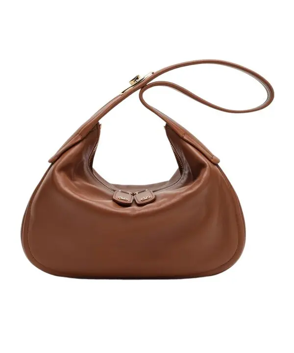 Valentino Garavani Vlogo Leather Shoulder Bag - Brown
