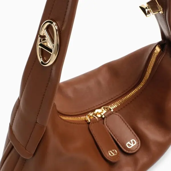 Valentino Garavani Vlogo Leather Shoulder Bag - Brown
