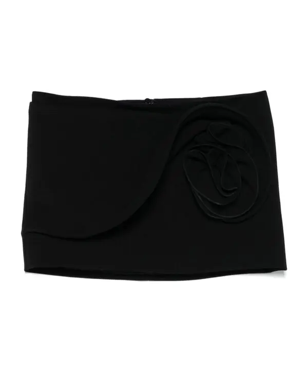 Magda Butrym Low Waist Floral Patch Mini Skirt - Black