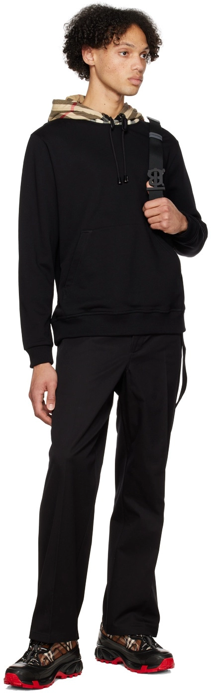 Burberry Drawstring Hoodie With Contrast Plaid Lining