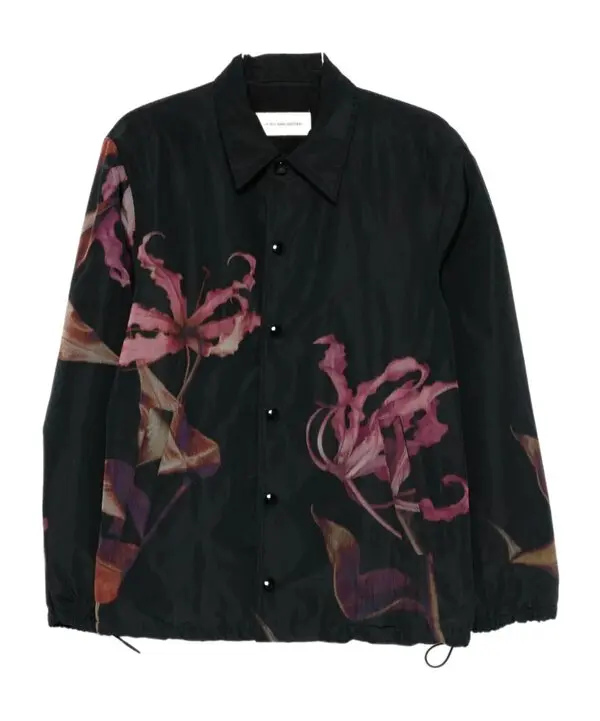 Dries Van Noten Graphic Long Sleeve Jacket - Black