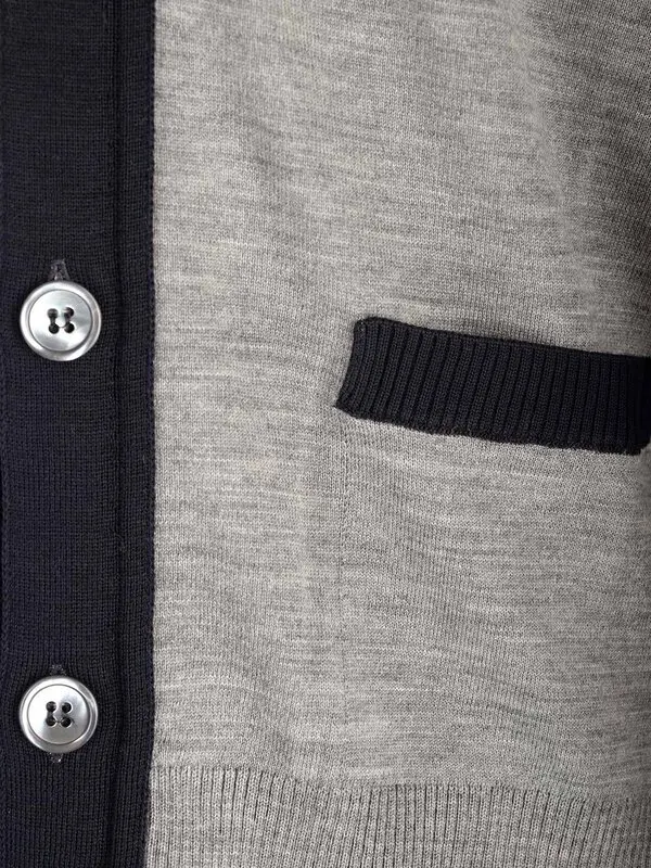 Thom Browne Colour-block Knit V-neck Cardigan