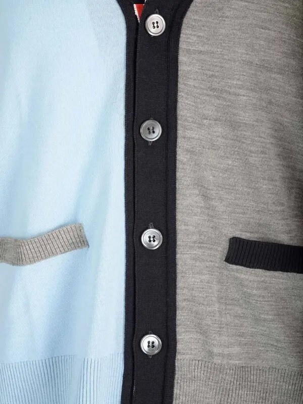 Thom Browne Colour-block Knit V-neck Cardigan