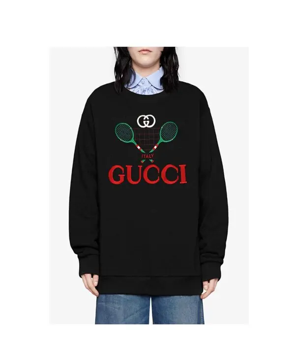 Gucci Oversized Tennis Embroidery Sweatshirt