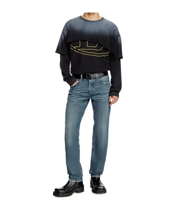 DIESEL® 2023 D-definitive 007y7 Distressed Jeans - Medium Blue