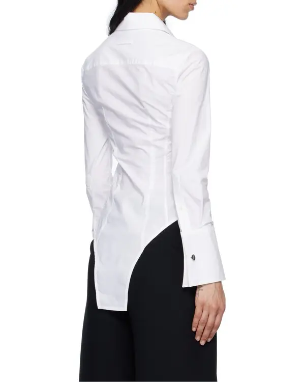 JEAN PAUL GAULTIER Girdle Shirt With Classic Collar And Button Front - White