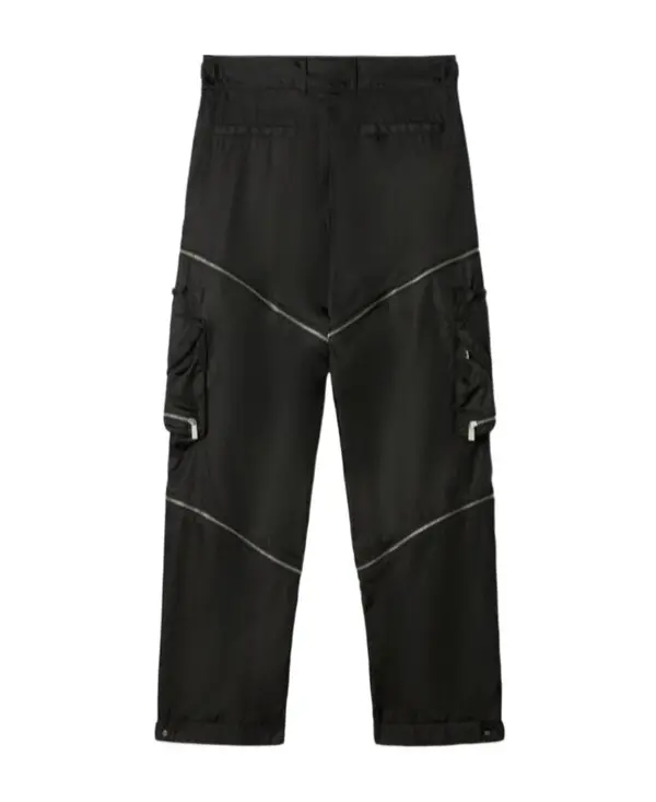 Off-White Zip Detailed Straight Leg Pants - Black
