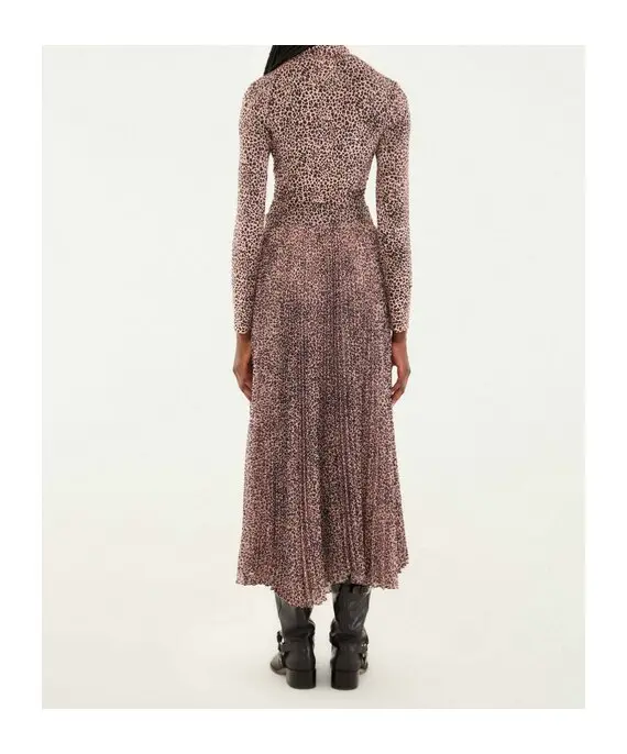 Farm Rio Pleated Leopard Print Midi Skirt - Brown