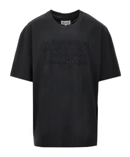 MAISON MARGIELA Numbers-motif Crewneck T-shirt - Black