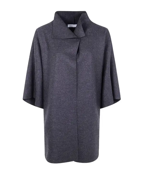 Harris Wharf London Mantle High-neck Half-sleeve Coat - Anthracite