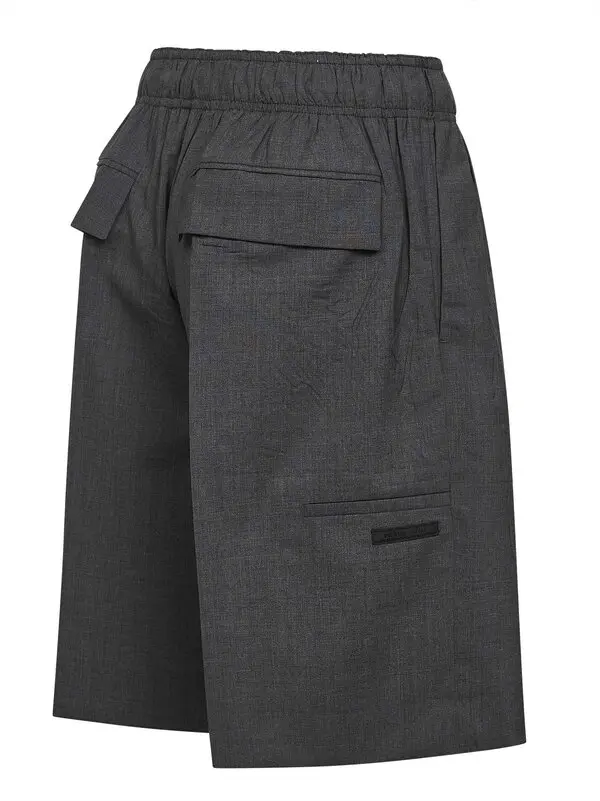 Prada Elasticated Waistband Shorts With Flap Pockets - Black