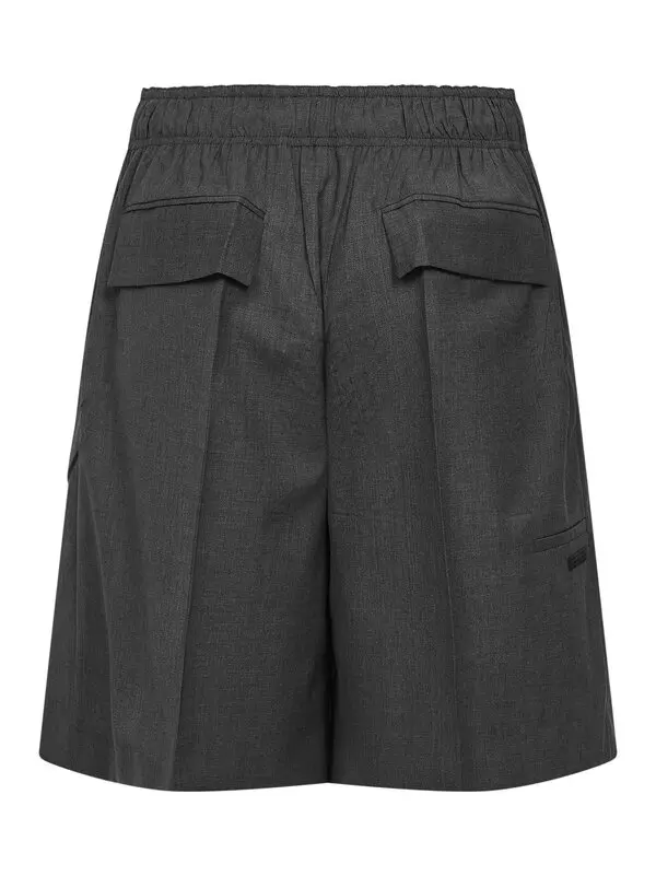 Prada Elasticated Waistband Shorts With Flap Pockets - Black