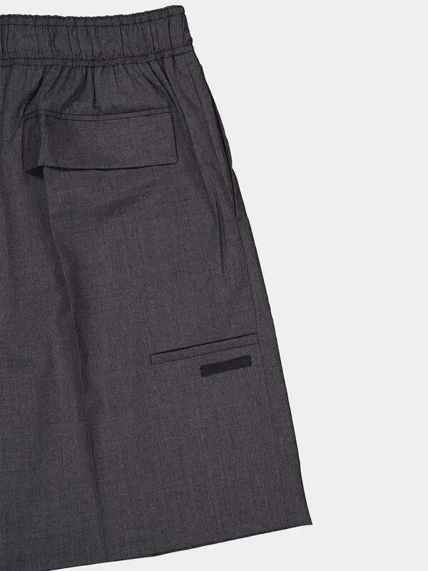 Prada Elasticated Waistband Shorts With Flap Pockets - Black