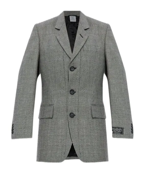 Vetements Checked Three-button Blazer - Gray
