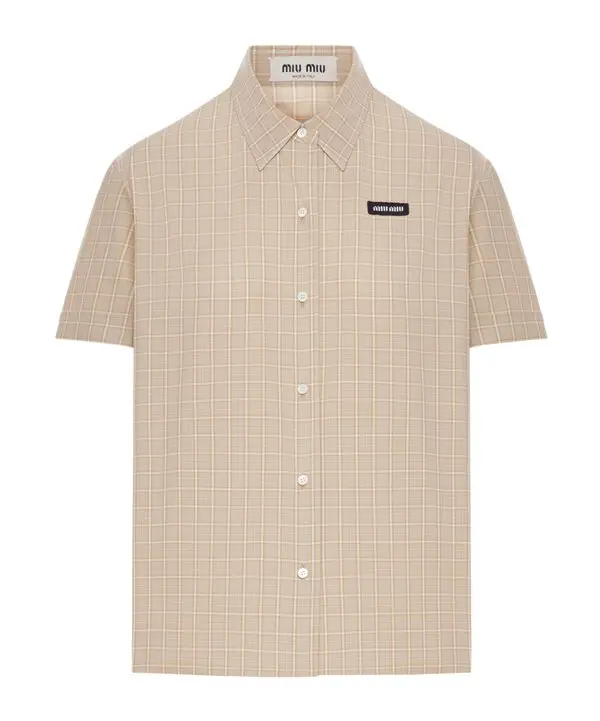 Miu Miu Short-sleeved Poplin Shirt - No
