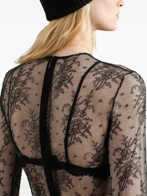 Dolce & Gabbana Chantilly Lace Bodysuit - Black