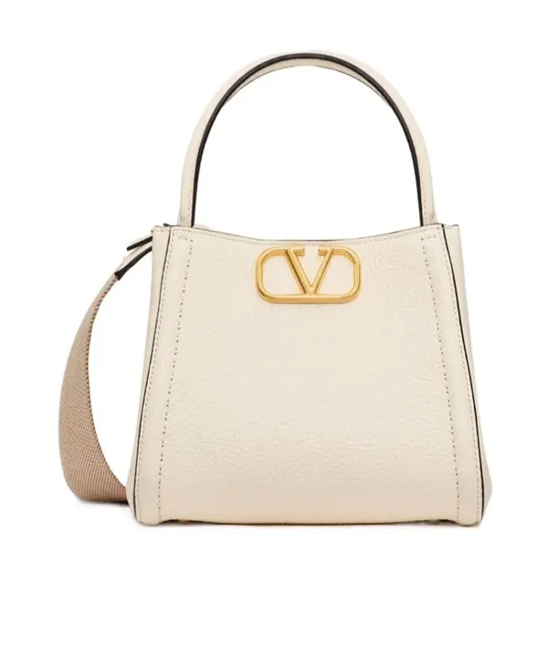 Valentino Garavani Alltime Logo Plaque Top Handle Bag - Nude