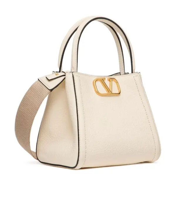 Valentino Garavani Alltime Logo Plaque Top Handle Bag - Nude