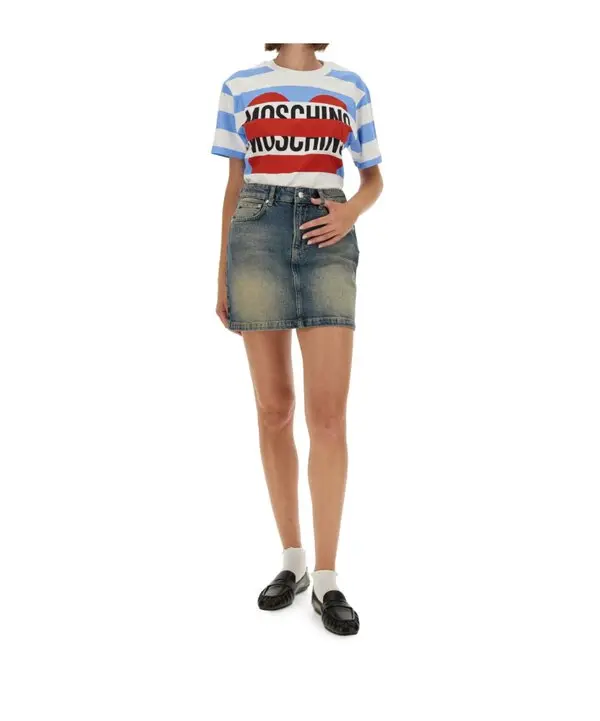 Moschino Patchwork Denim Mini Skirt