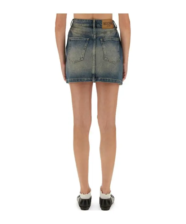 Moschino Patchwork Denim Mini Skirt
