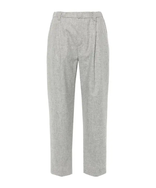 Brunello Cucinelli Tailored Pressed Crease Straight Leg Trousers - Gray