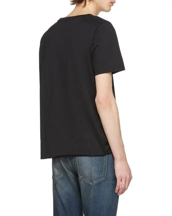 Saint Laurent Logo Printed Crewneck T-shirt - Black