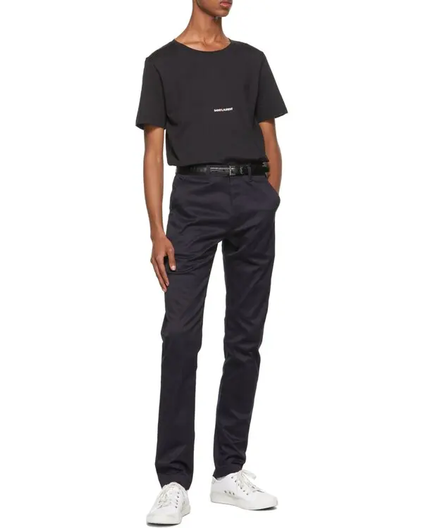 Saint Laurent Logo Printed Crewneck T-shirt - Black