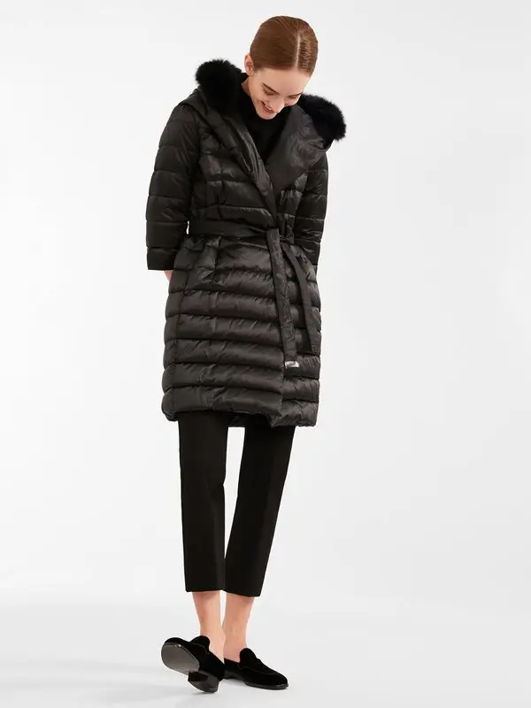 Max Mara The Cube Belted Padded Coat - Black