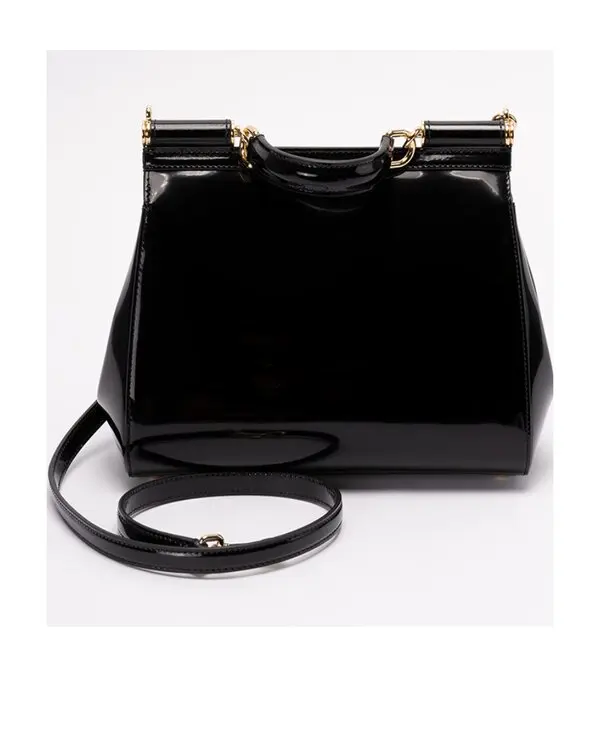 Dolce & Gabbana Logo-plaque Small Sicily Bag - Black
